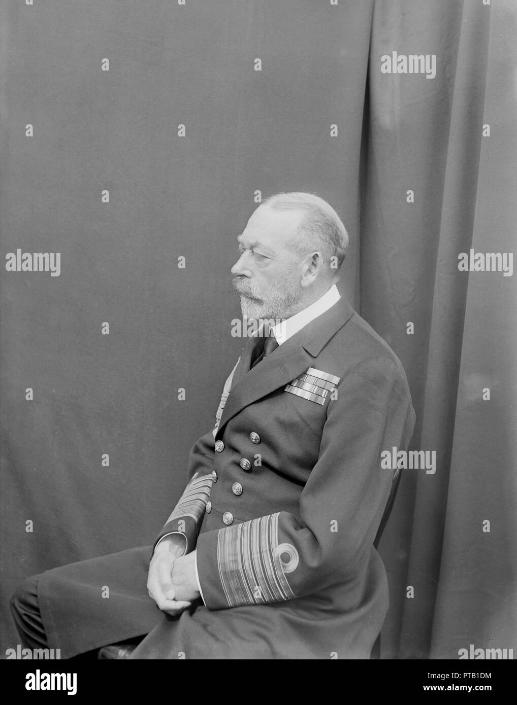 Studio portrait of George V taken aboard 'HMY Victoria and Albert ...