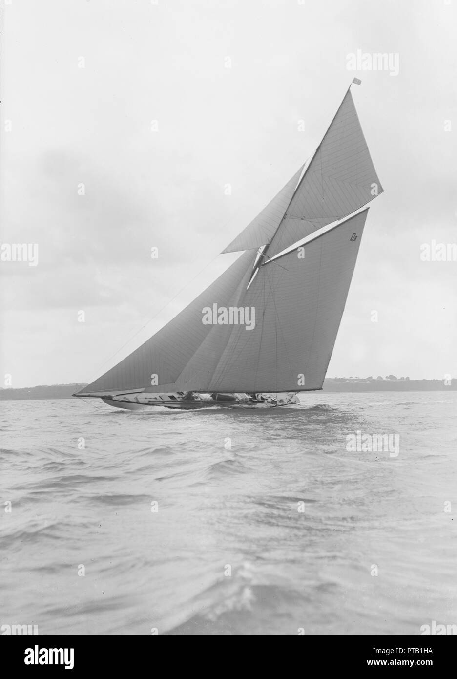 The gaff rigged 15 Metre yacht 'Paula III' sailing close-hauled, 1915 ...