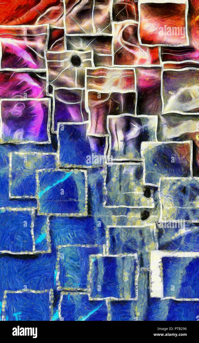 Abstract painting. Atoms, space Stock Photo - Alamy
