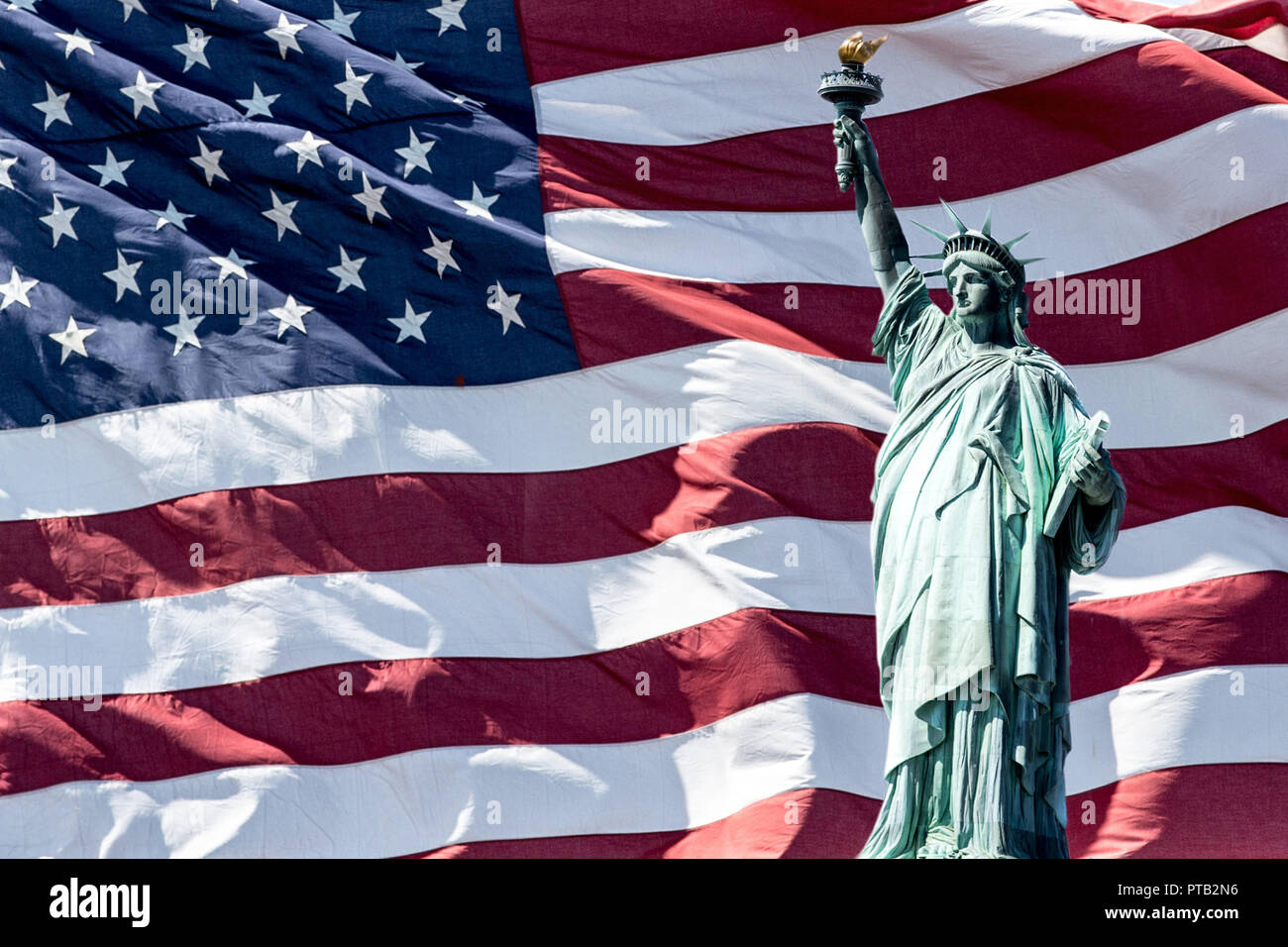 Statue Liberty American Flag New High Resolution Stock Photography and ...