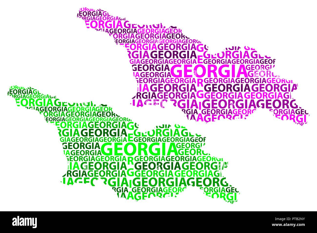Sketch Georgia (country) letter text map, Georgia - in the shape of the ...