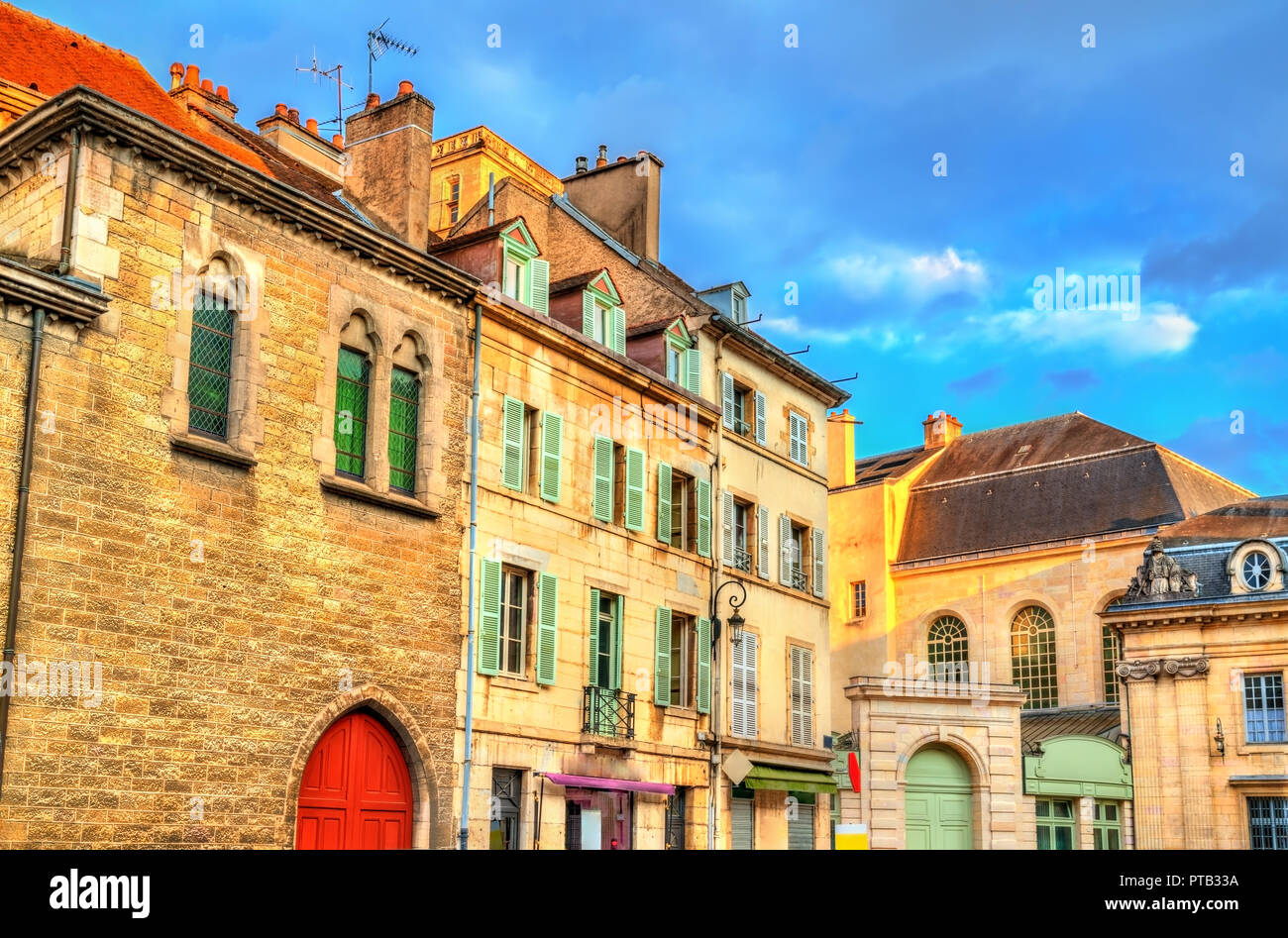 Traditional buildings in the Old Town of Dijon, France Stock Photo - Alamy