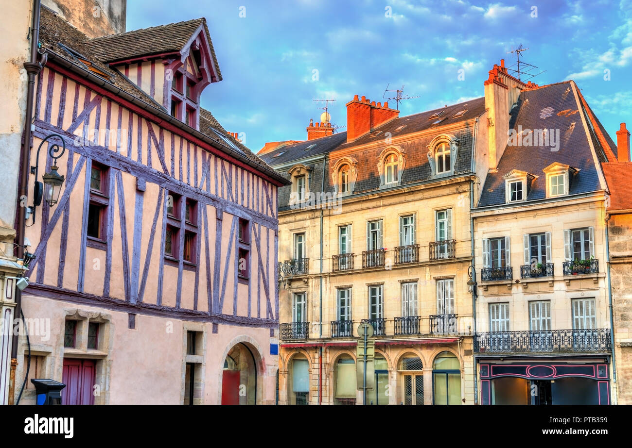 Traditional buildings in the Old Town of Dijon, France Stock Photo - Alamy
