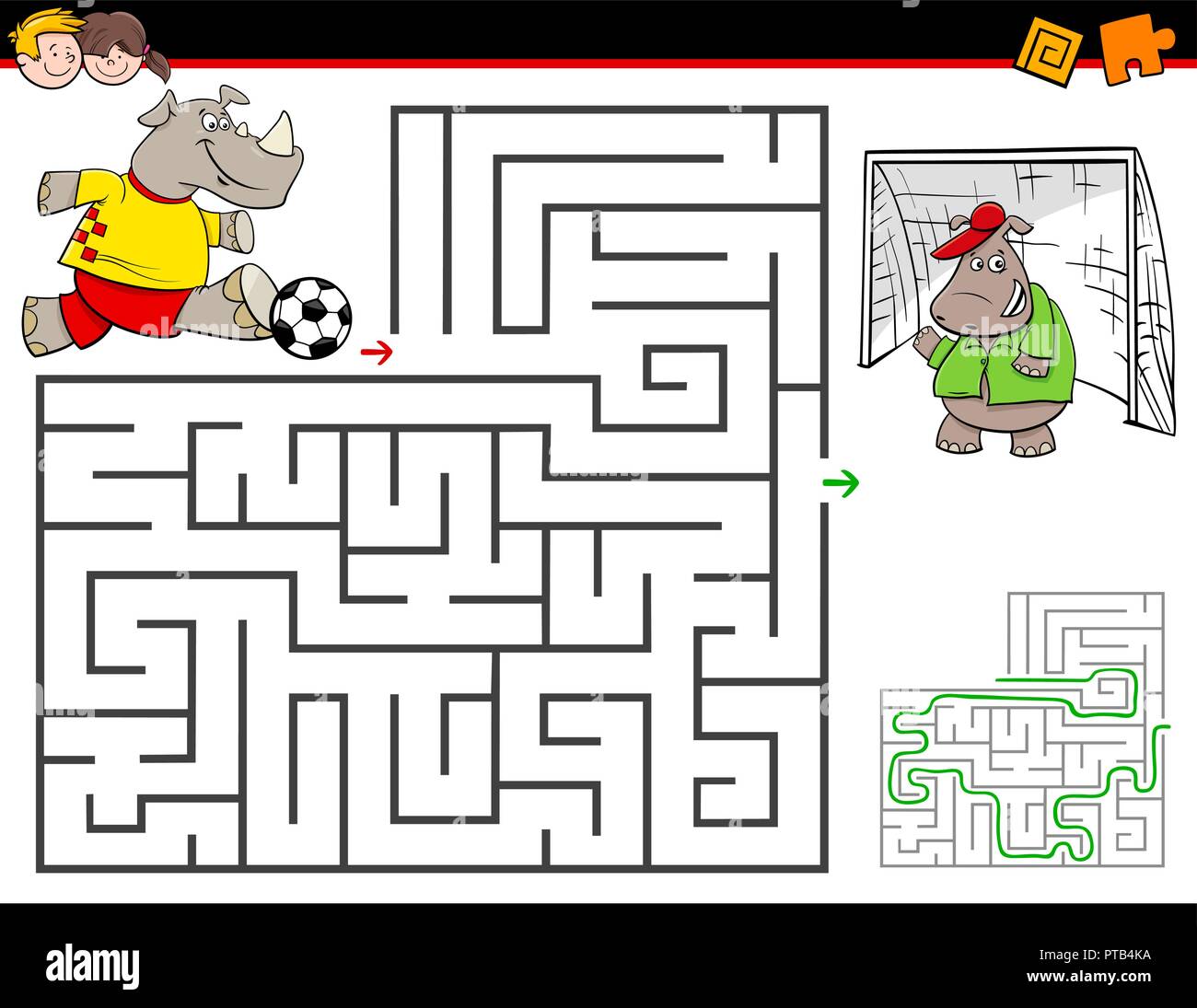 Cartoon Illustration of Education Maze or Labyrinth Activity Game for ...