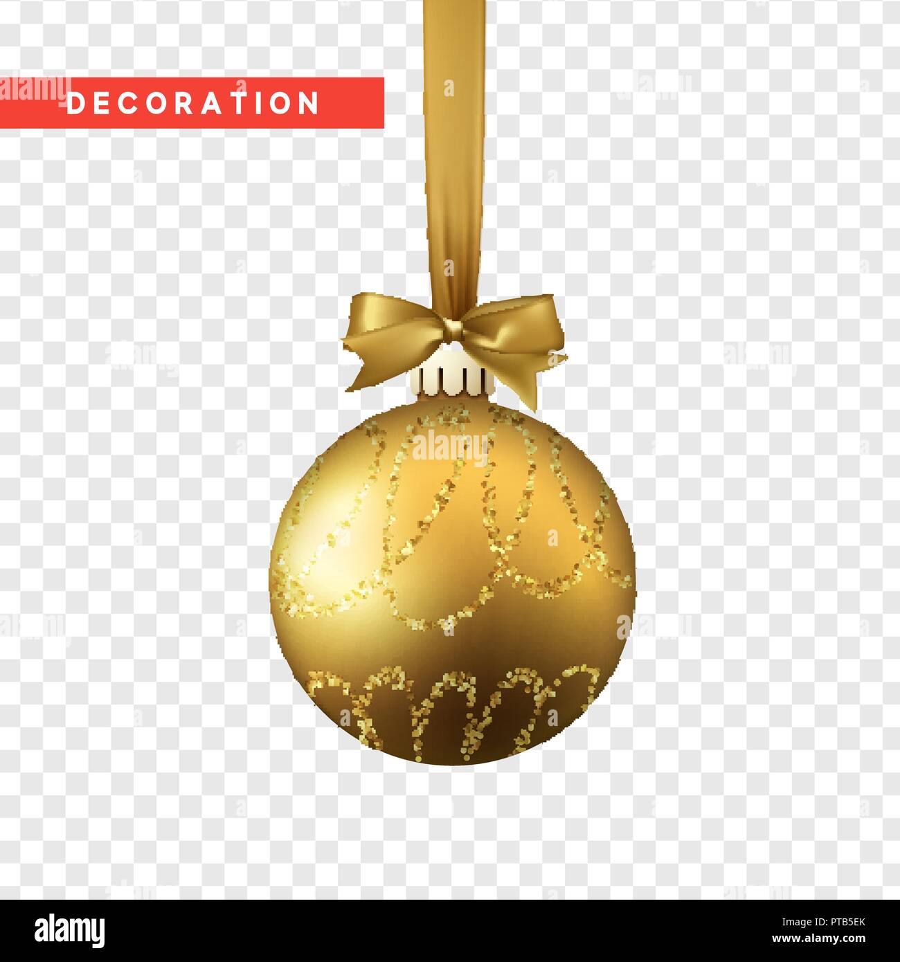 Xmas balls gold color. Christmas bauble decoration elements. Object ...