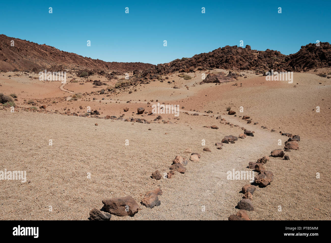 walking path in desert landscape - walkway in rocky desert Stock Photo ...