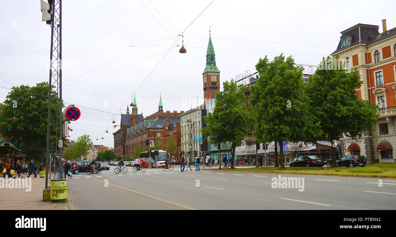 COPENHAGEN, DENMARK - MAY 31, 2017: panoramic banner H. C. Andersens ...