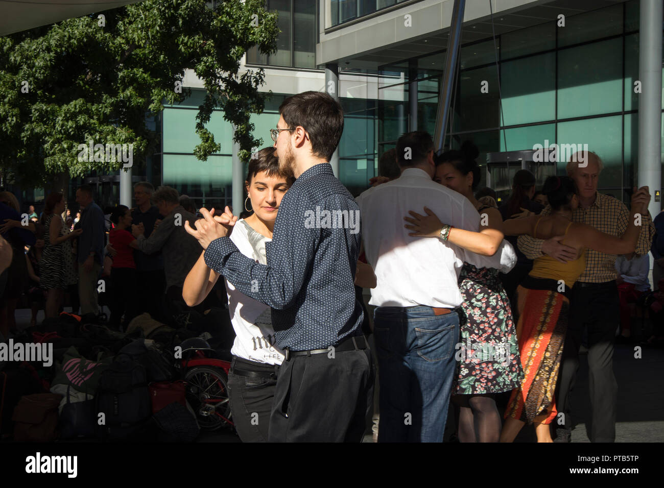LONDON, UK- SEPTEMBER 14 2018: People dancing to music at public ...