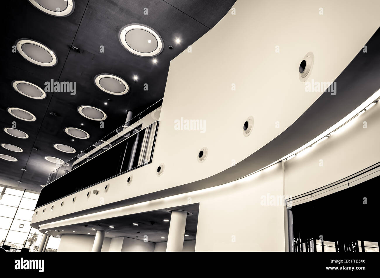 Reception area of the new International Airport Terminal in Gibraltar ...