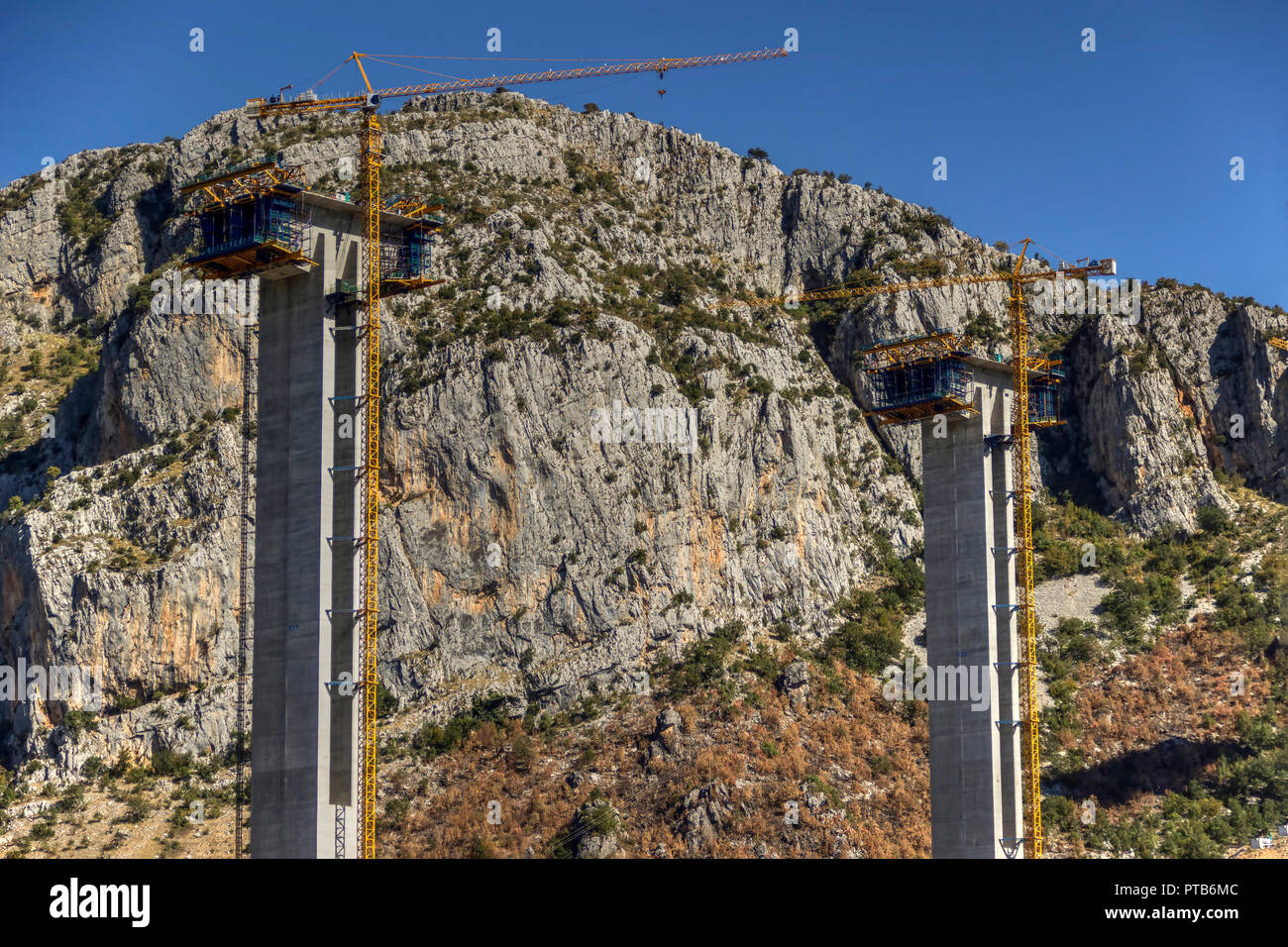 Montenegro, September 2018 - Construction of supporting concrete ...