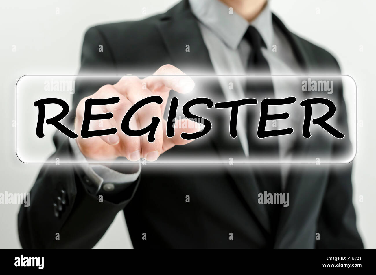 Register word text in a computer navigation bar on a virtual screen or ...