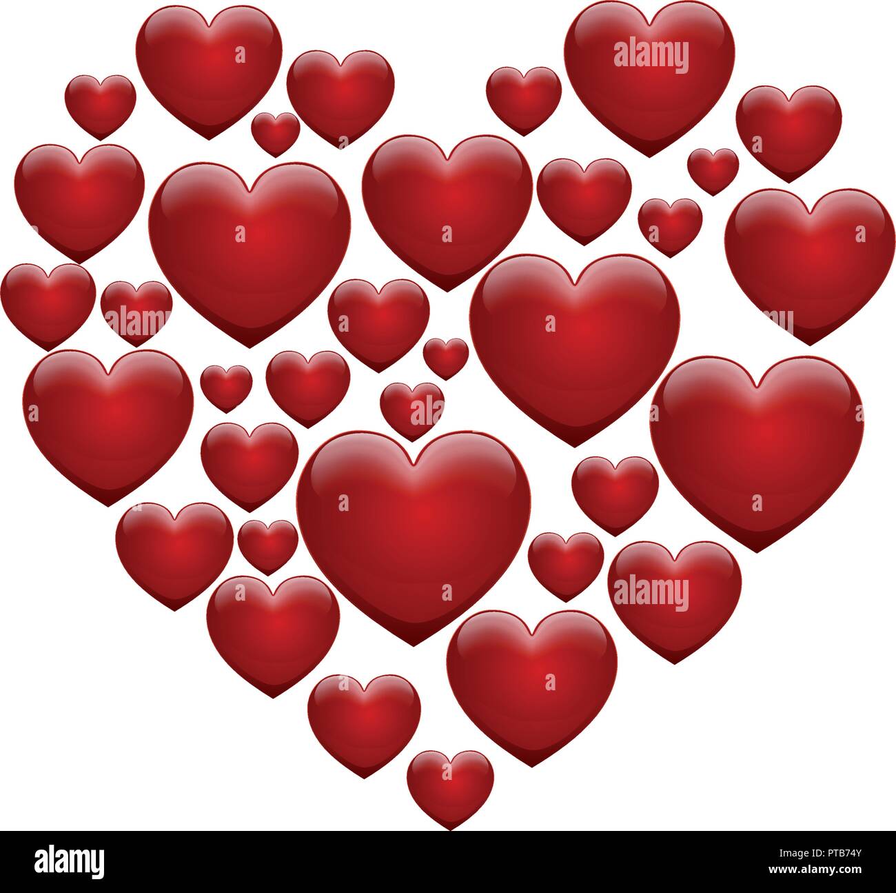 Vector sign love, one shape with so many hearts Stock Vector Image ...