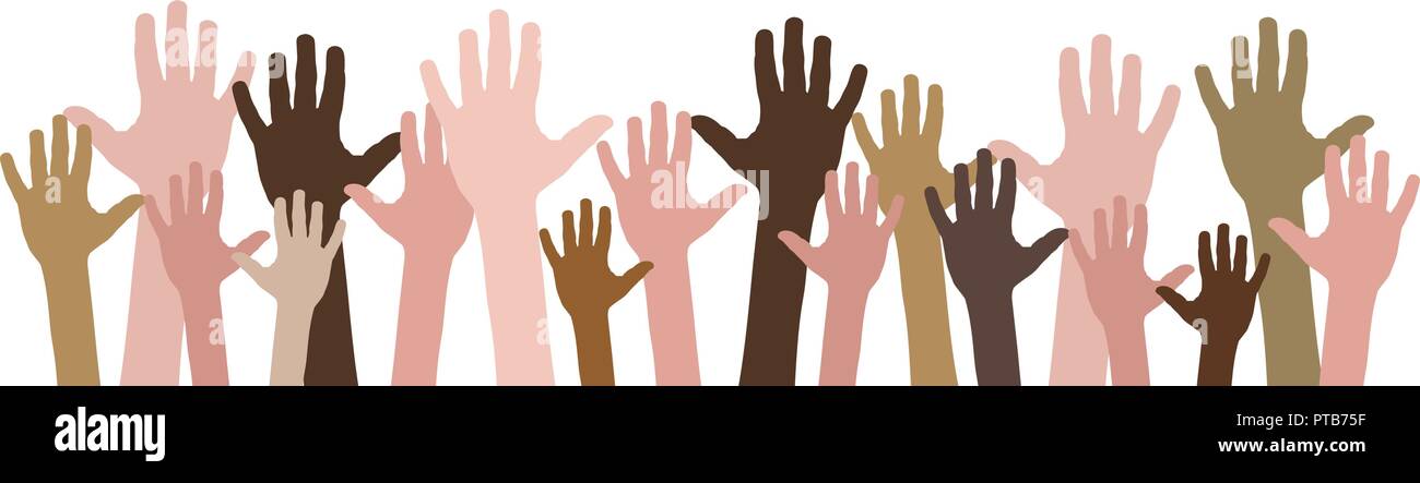 Vector banner teamwork, open hands. Solidarity concept, background ...