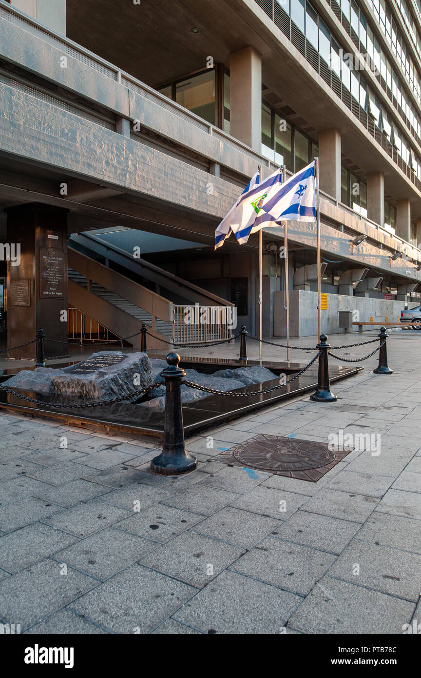 Israel, Tel Aviv - 15 September 2018: Monument marking the site of the ...