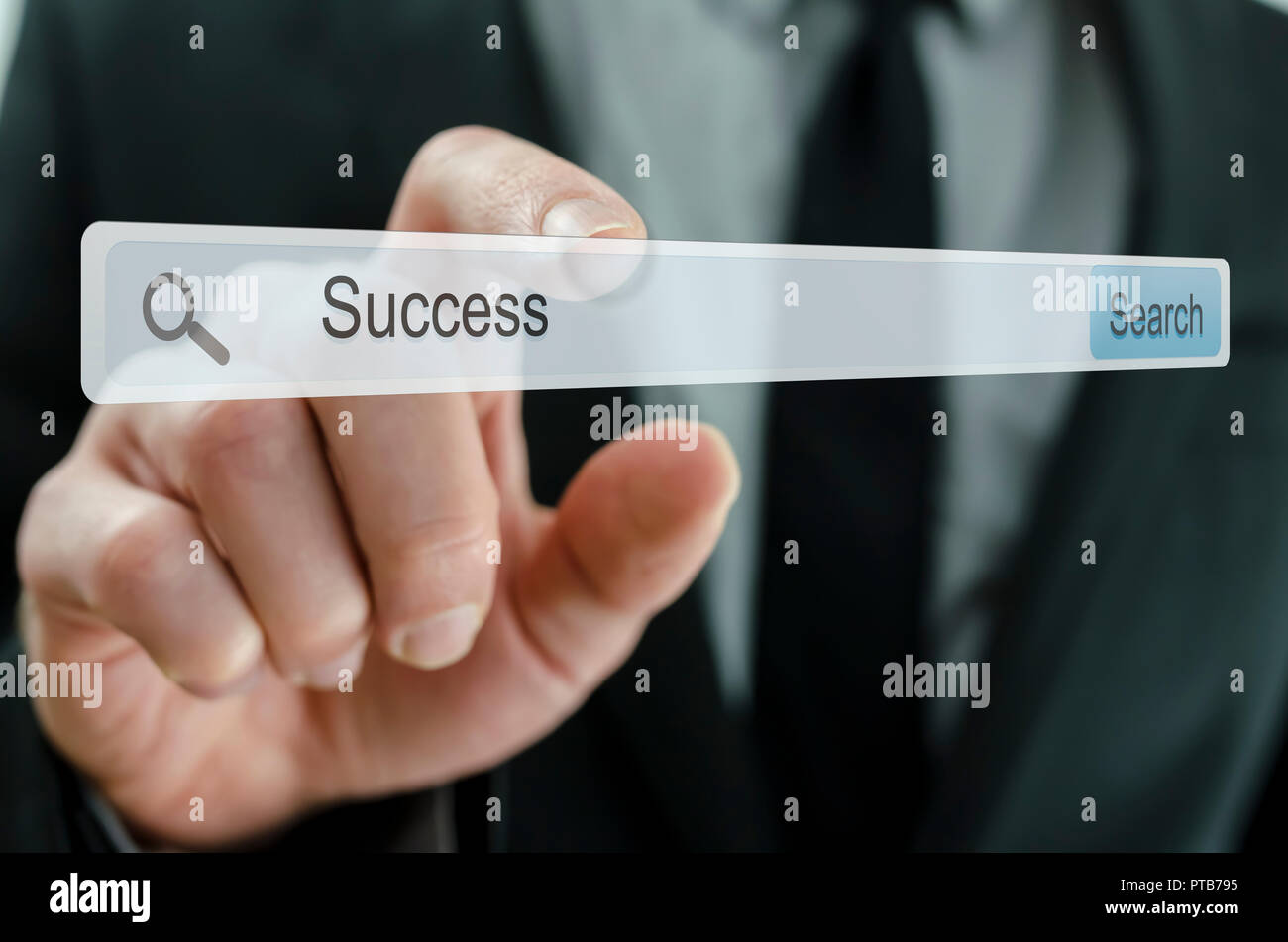 Word success written in search bar on virtual screen Stock Photo - Alamy