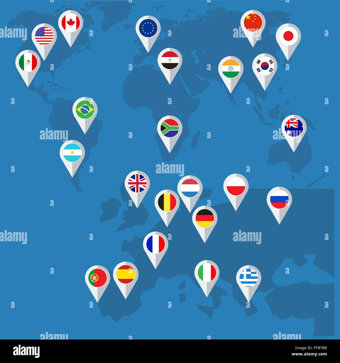 Vector flag buttons in flat design Stock Vector Image & Art - Alamy