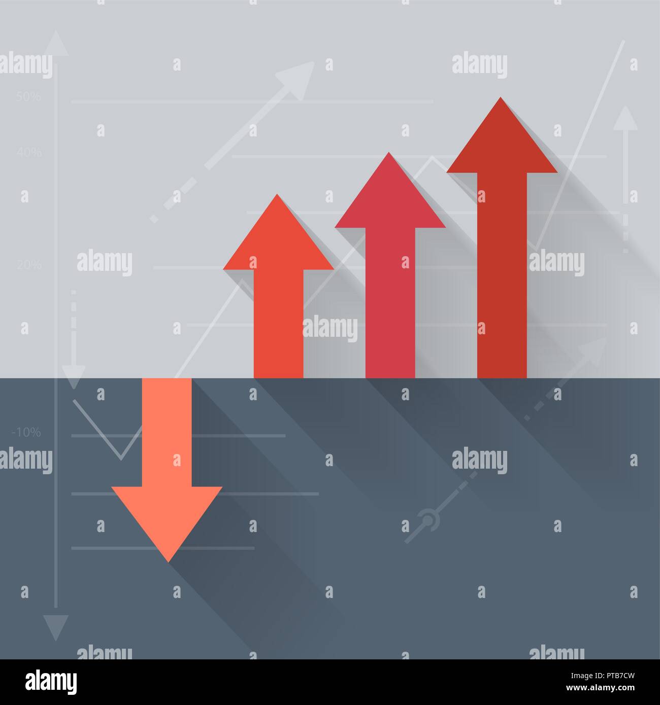 Vector financial growth background in flat design Stock Vector Image ...