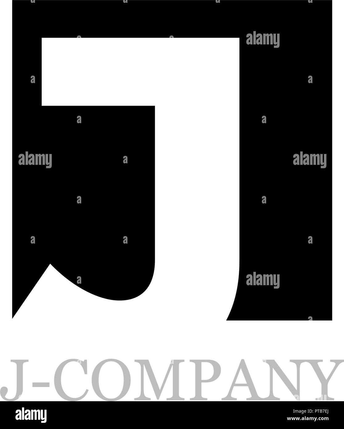 Vector geometric initial letter J on black square background Stock ...