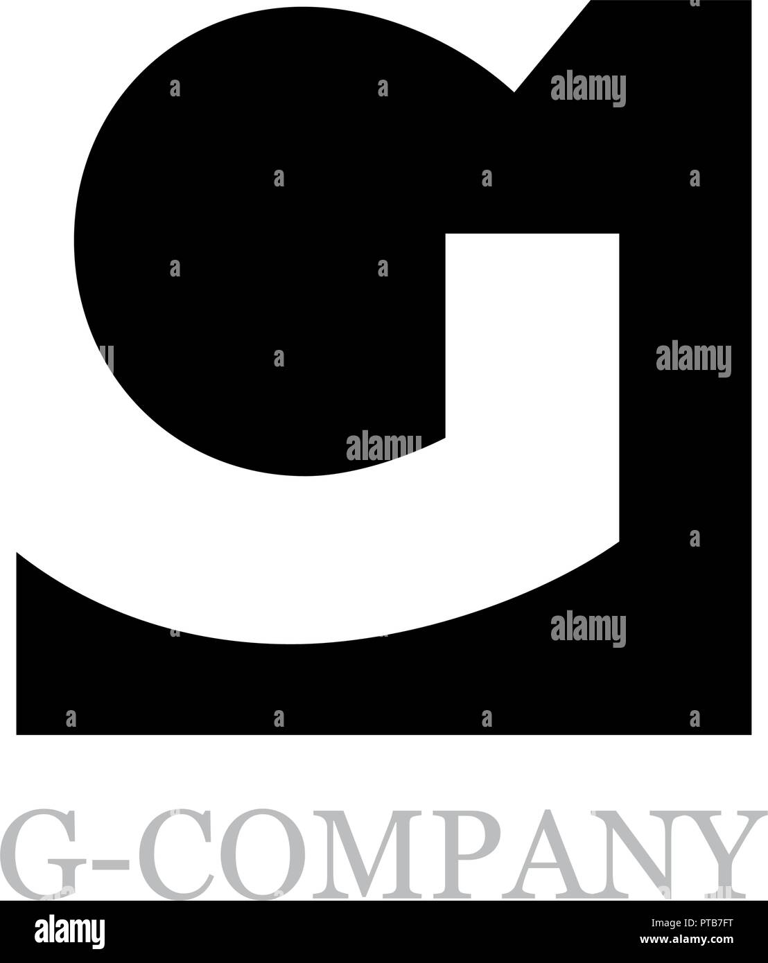 Vector geometric initial letter G on black square background Stock ...
