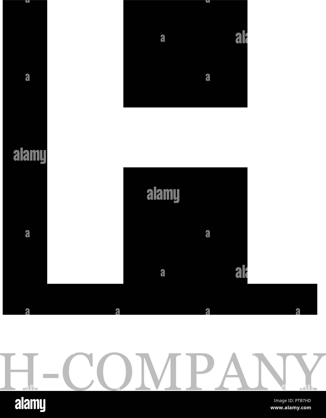 Vector geometric initial letter H on black square background Stock ...