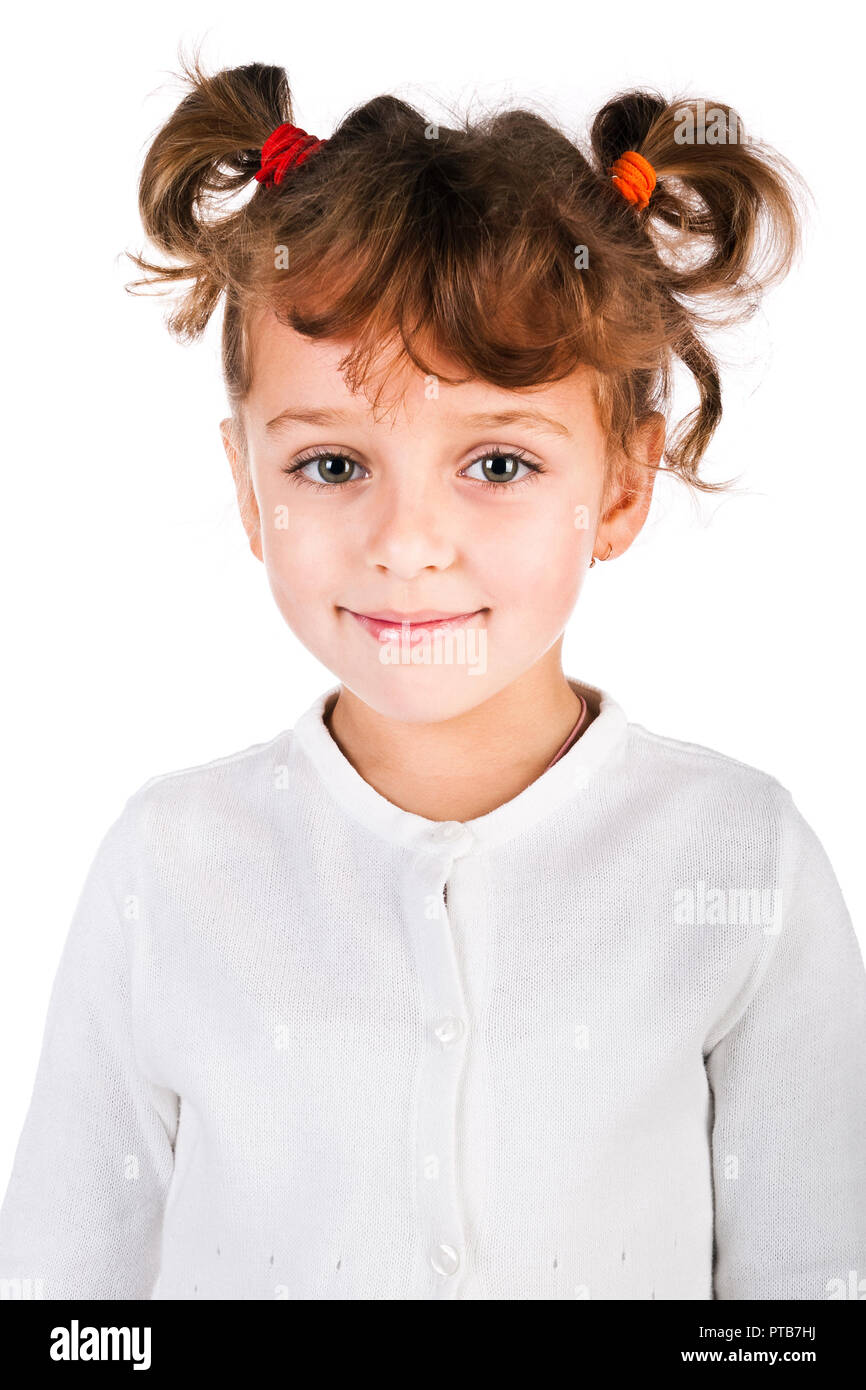 child girl face isolated on a white background Stock Photo - Alamy