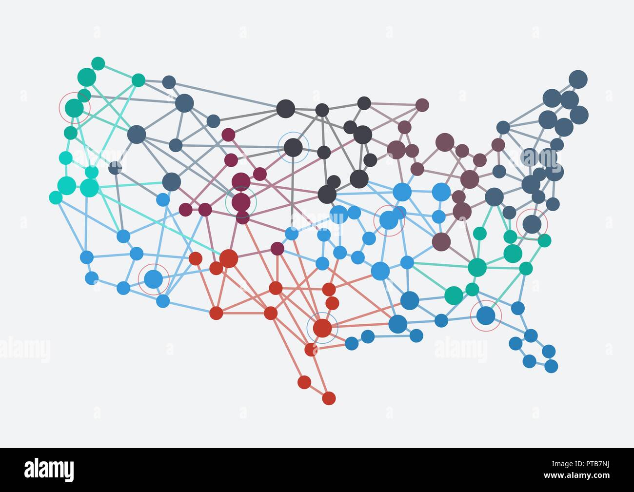 Abstract american network with map and link Stock Vector Image & Art ...