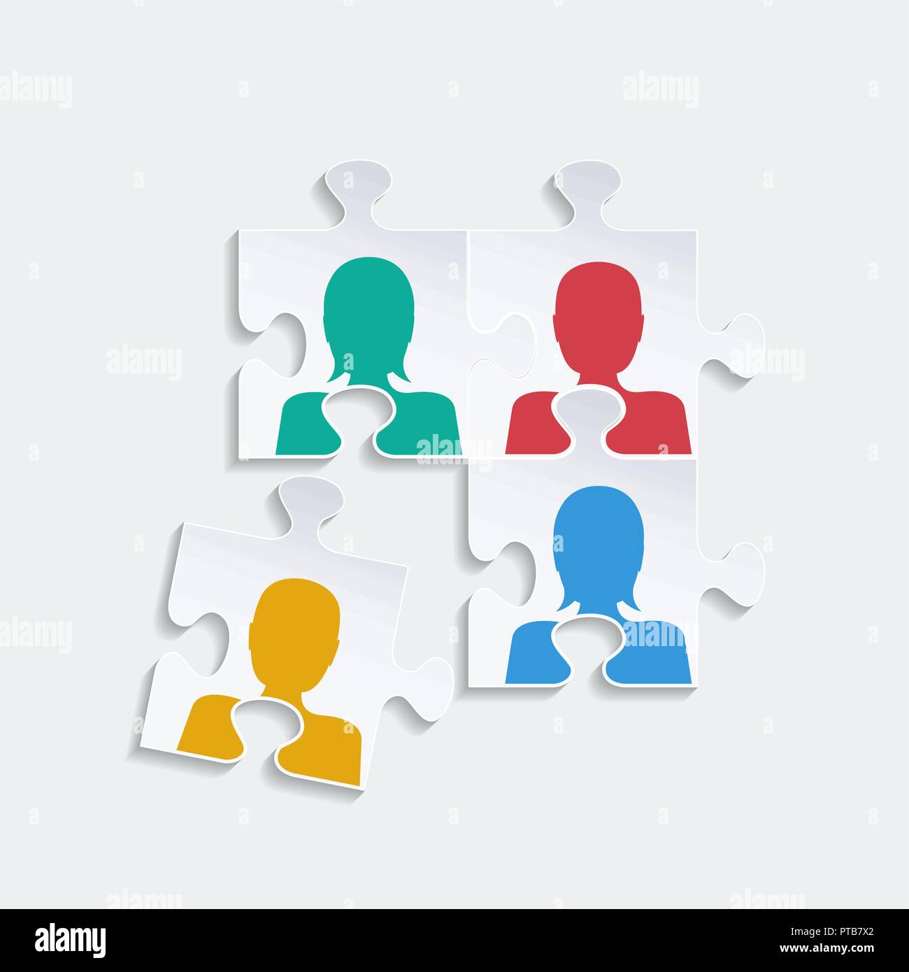 Vector Teamwork Background in puzzle Stock Vector Image & Art - Alamy
