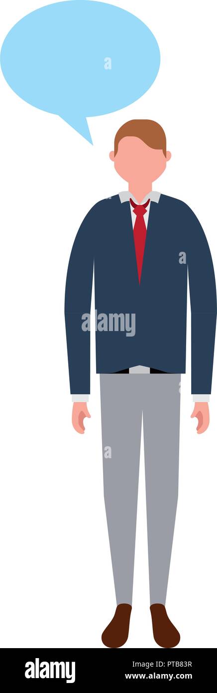 businessman standing character speech bubble vector illustration Stock ...