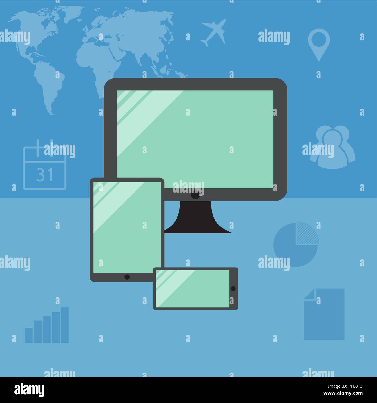 Modern devices template responsive Stock Vector Images - Alamy