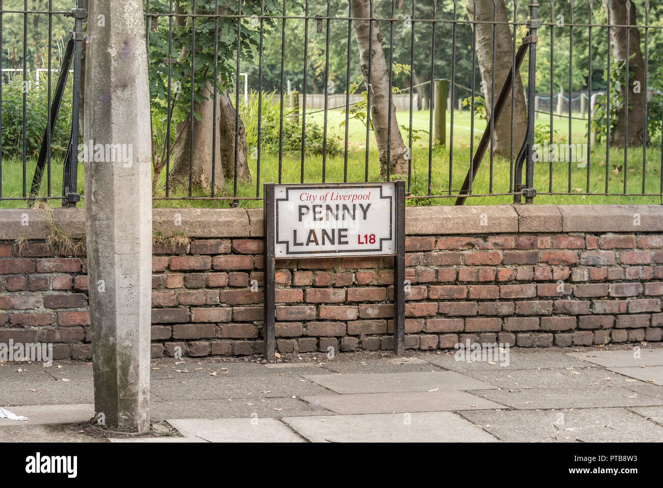 Penny Lane street at Liverpool - Beatles sight site Stock Photo - Alamy