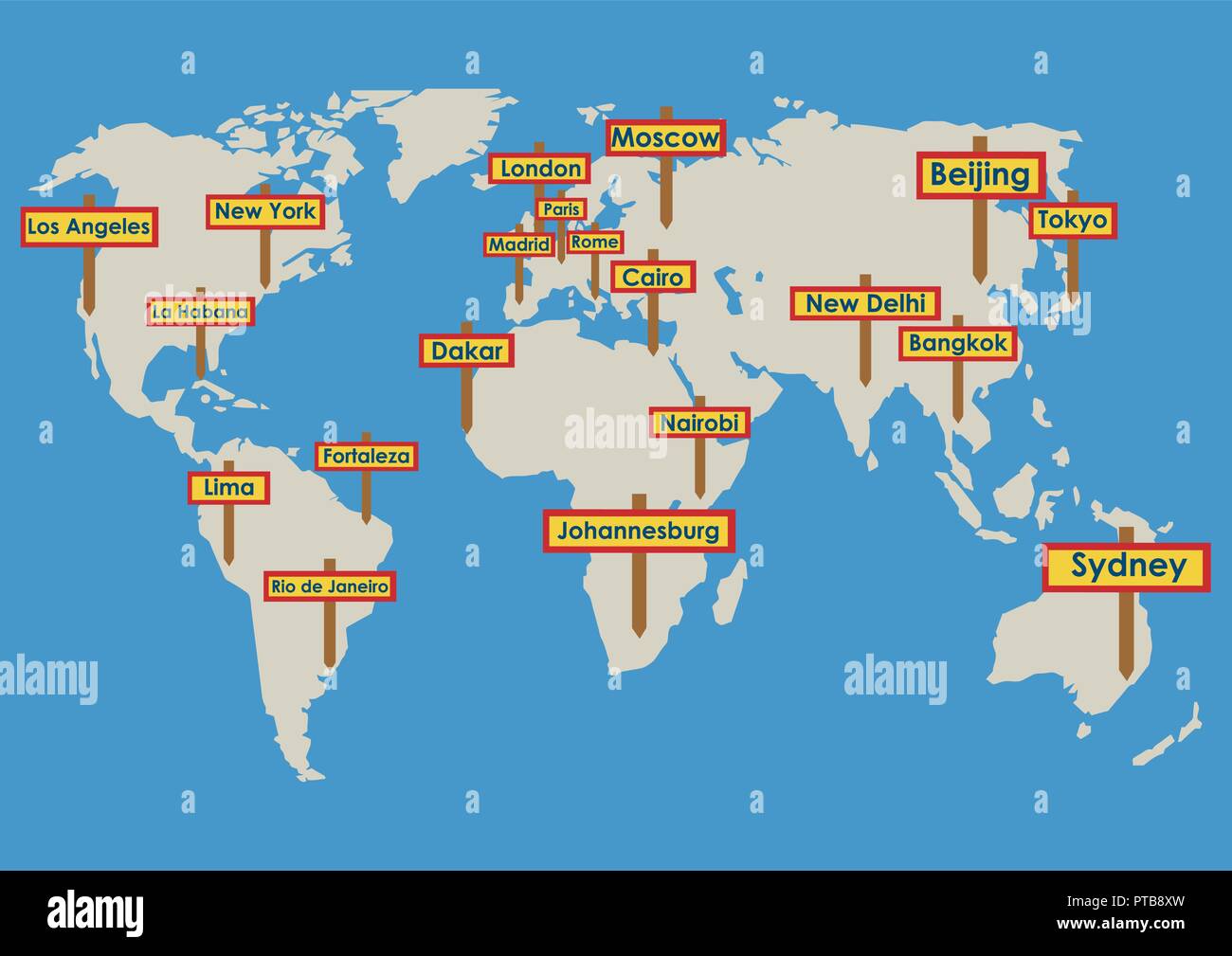 Flight destinations map hi-res stock photography and images - Alamy