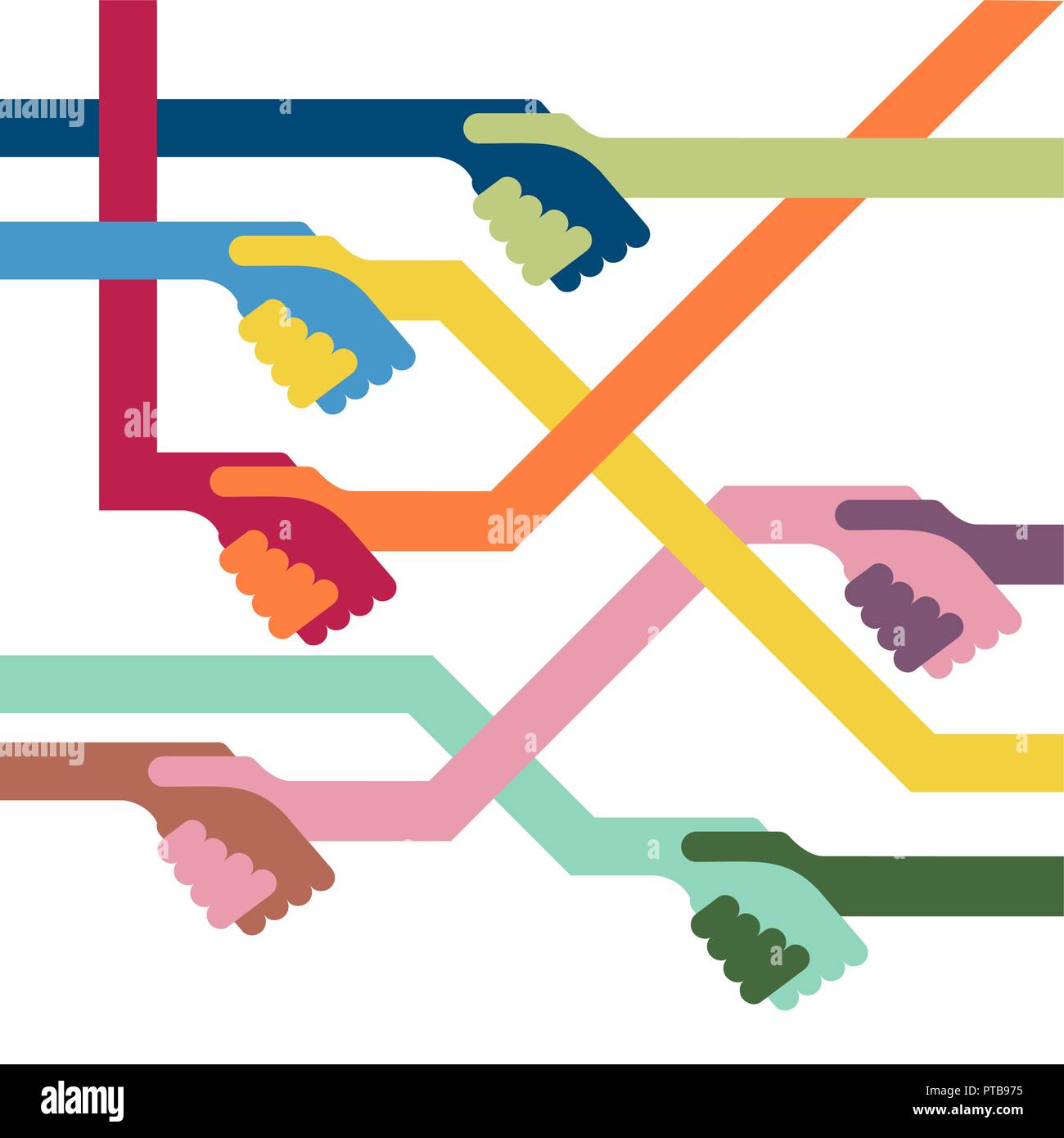 Vector background handshake. Flat design Stock Vector Image & Art - Alamy