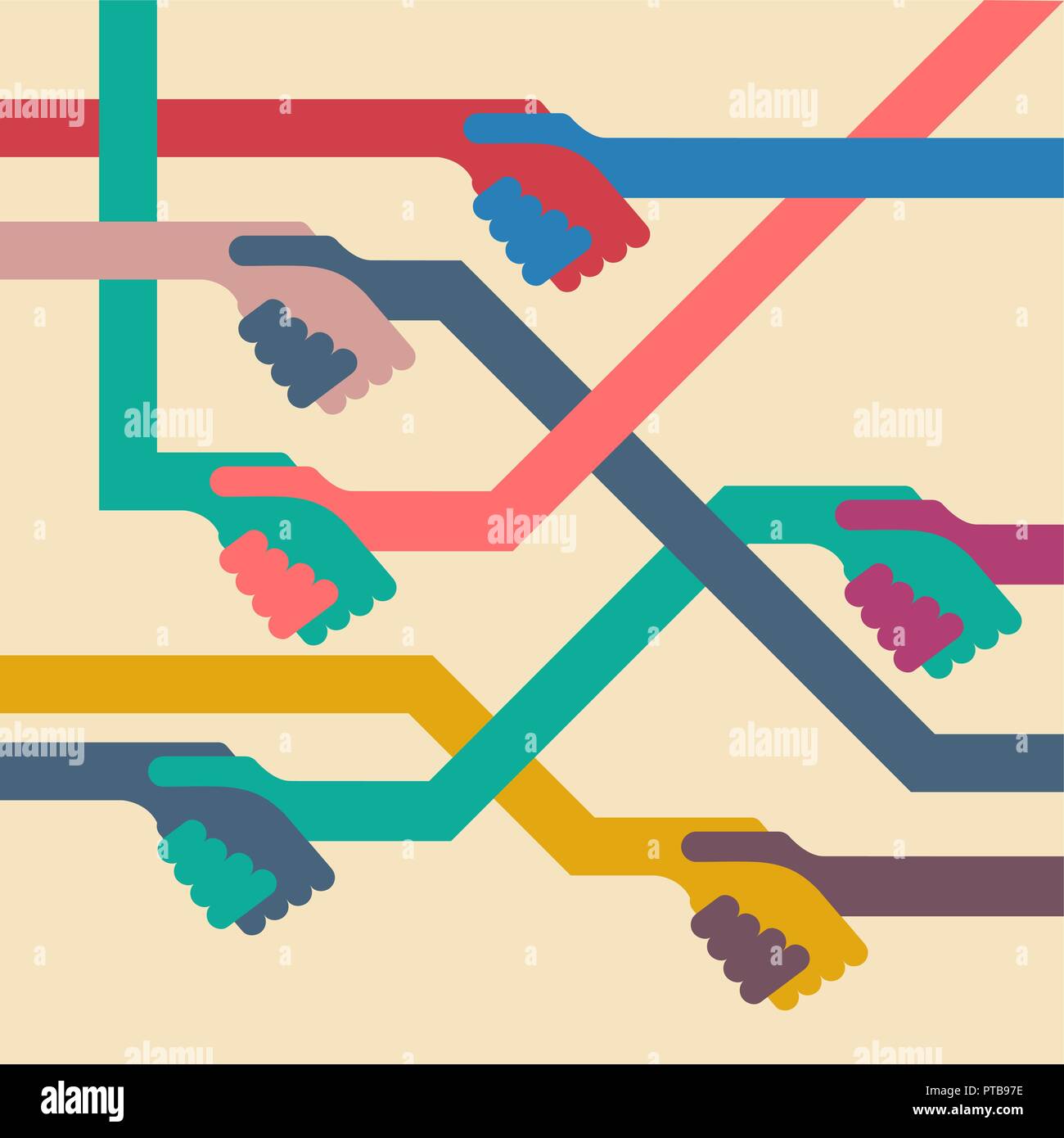 Vector background handshake. Flat design Stock Vector Image & Art - Alamy