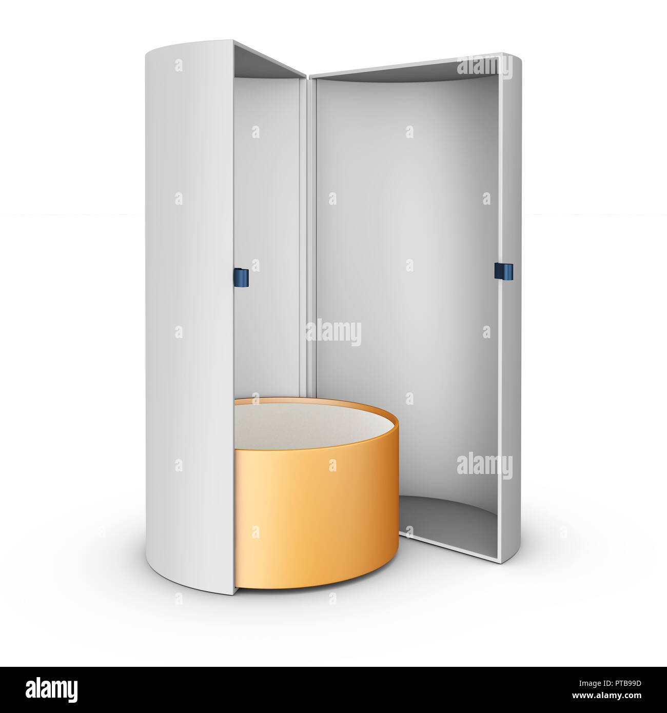 3d Illustration of Blank vertical paper box on white background Stock ...