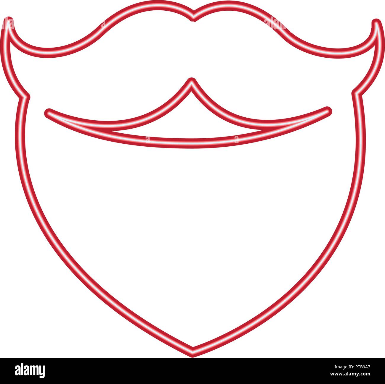 party mask mustache beard neon vector illustration Stock Vector Image ...