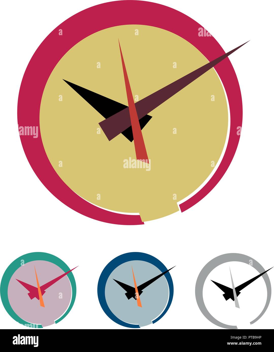 Vector sign abstract clock. Flat design Stock Vector Image & Art - Alamy