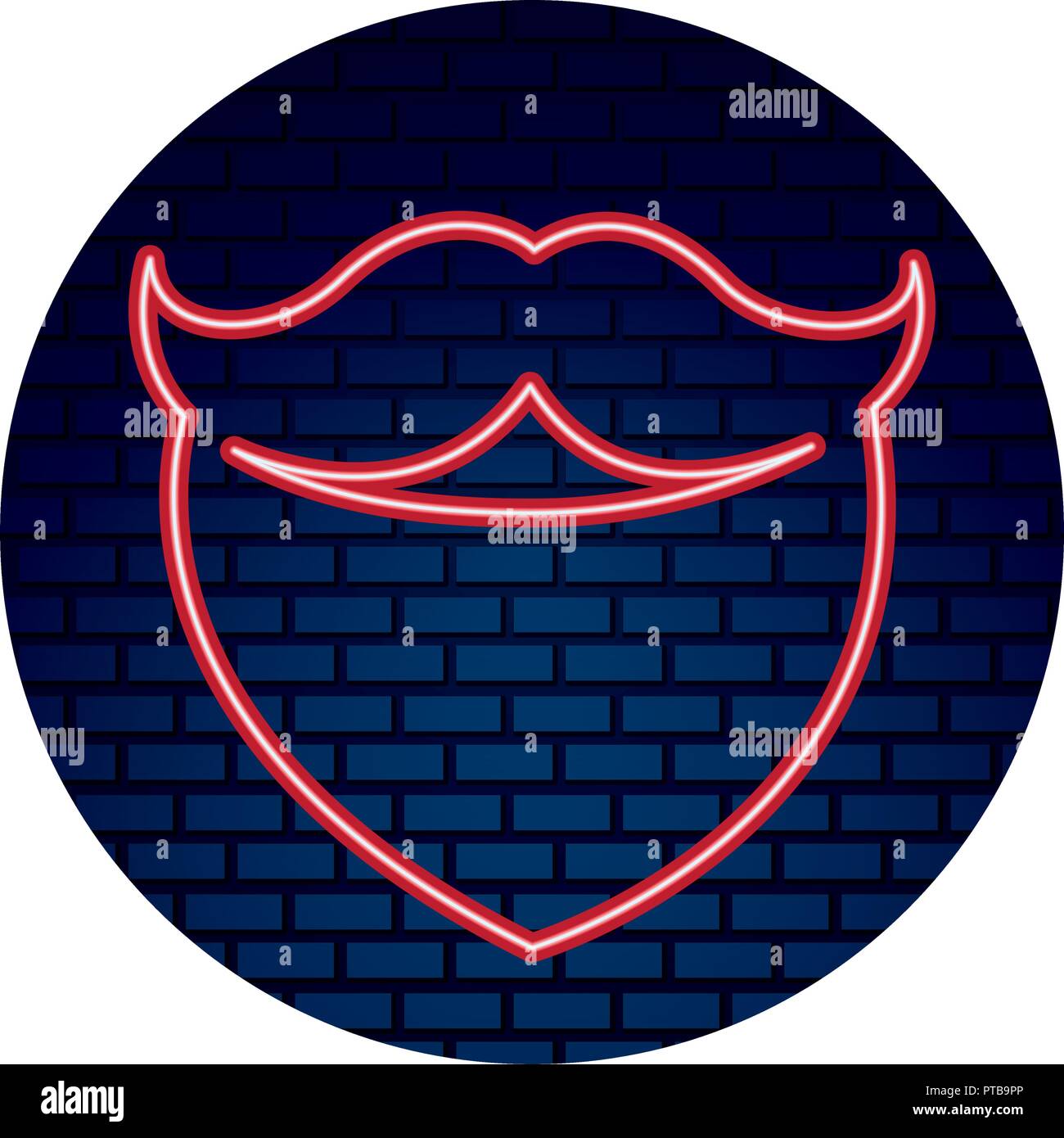 party mask mustache beard neon vector illustration Stock Vector Image ...