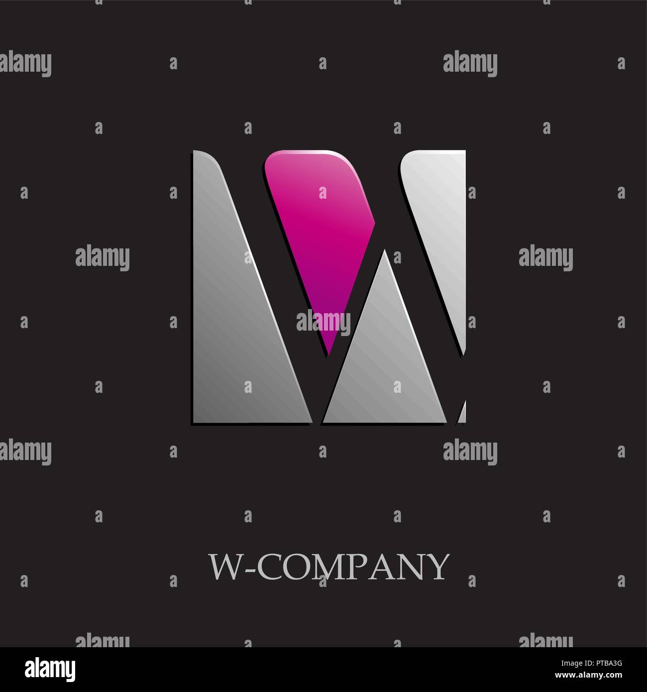 Vector sign initial letter W on black background Stock Vector Image ...
