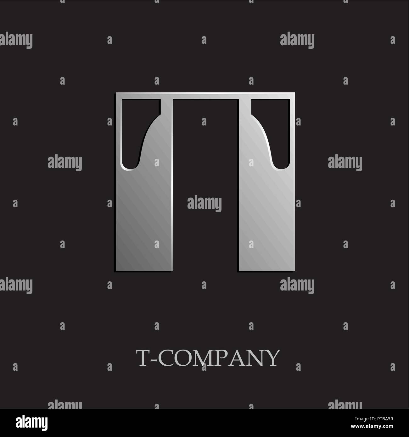 Vector sign initial letter T on black background Stock Vector Image ...