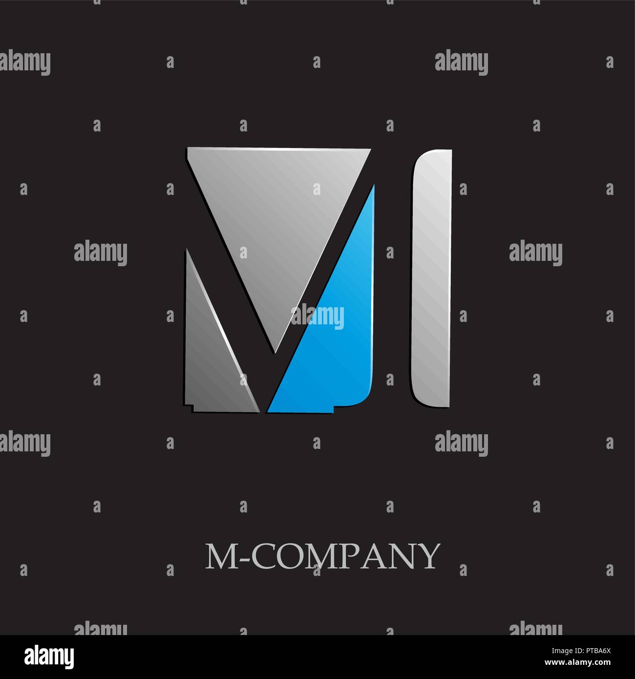 Vector sign initial letter M on black background Stock Vector Image ...
