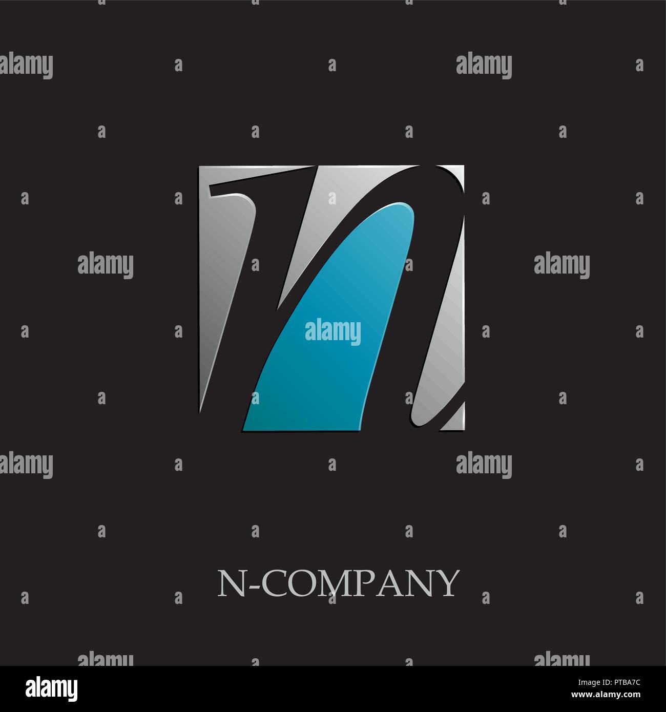 Vector sign initial letter N on black background Stock Vector Image ...