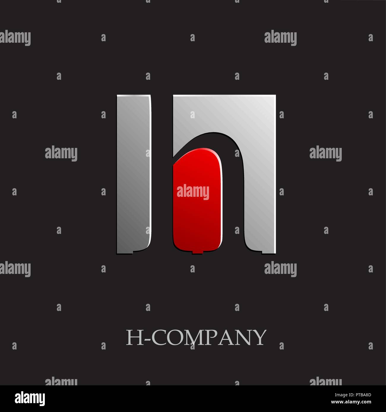 Vector sign initial letter H on black background Stock Vector Image ...