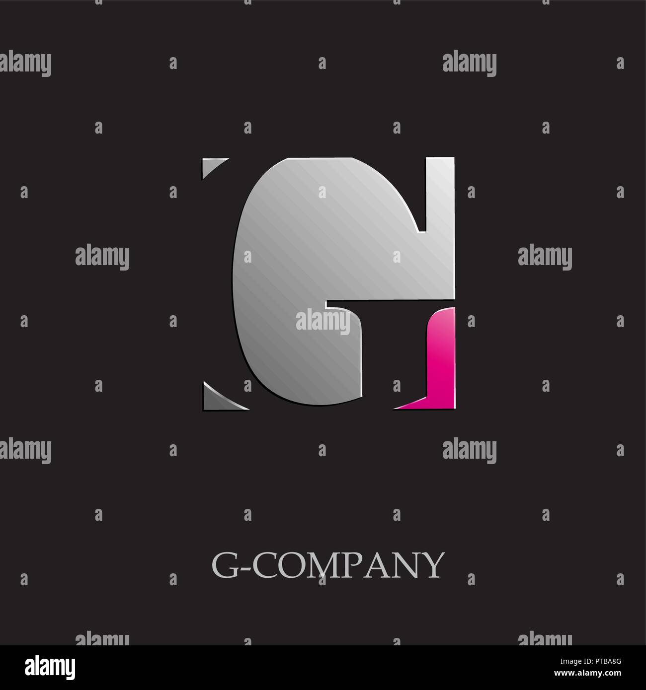Vector sign initial letter G on black background Stock Vector Image ...