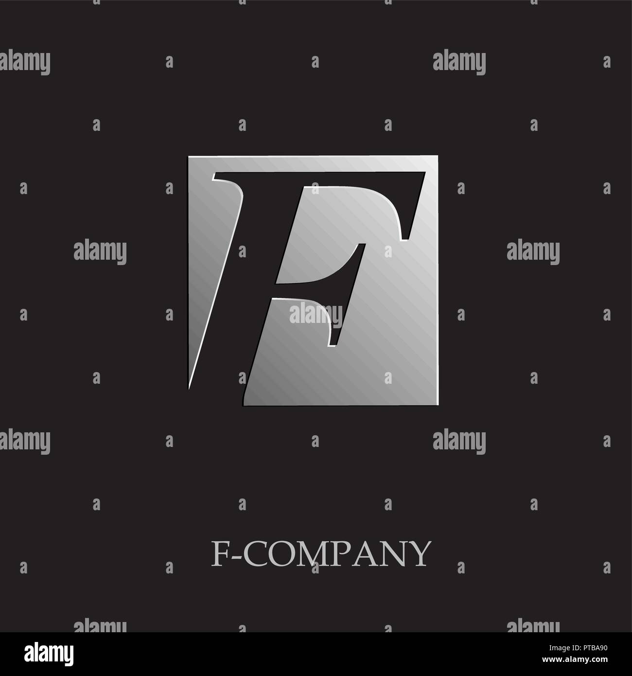 Vector sign initial letter F on black background Stock Vector Image ...