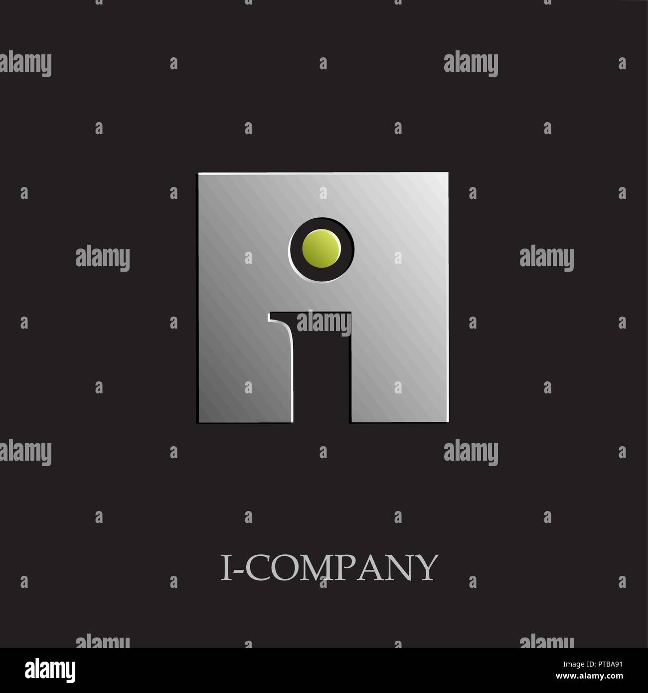 Vector sign initial letter I on black background Stock Vector Image ...