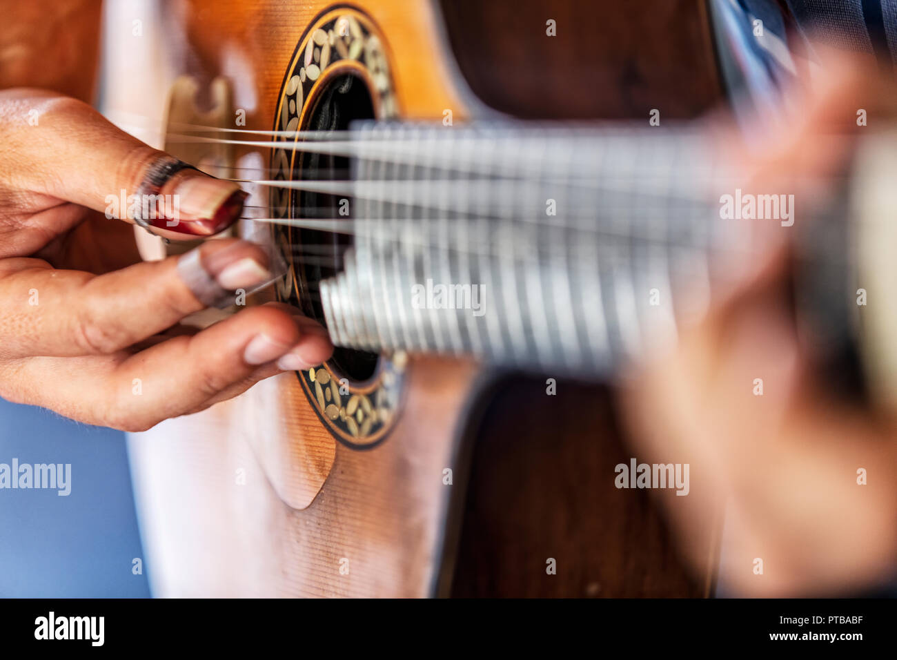 Detail of classical Portuguese guitar. Used for fado Stock Photo - Alamy