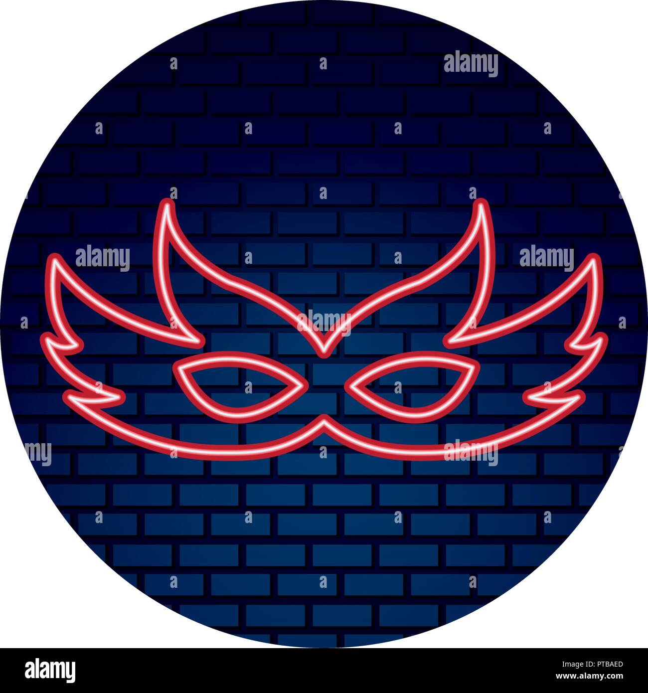 carnival party mask decoration neon vector illustration Stock Vector ...