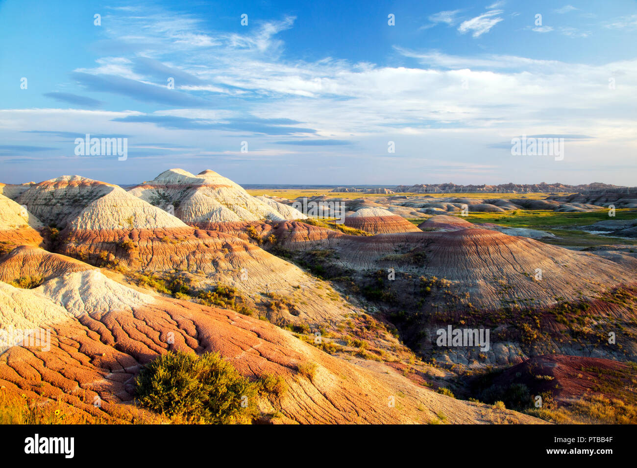 Ash and Sediment Mounds in Badlands National Park, South Dakota Stock ...