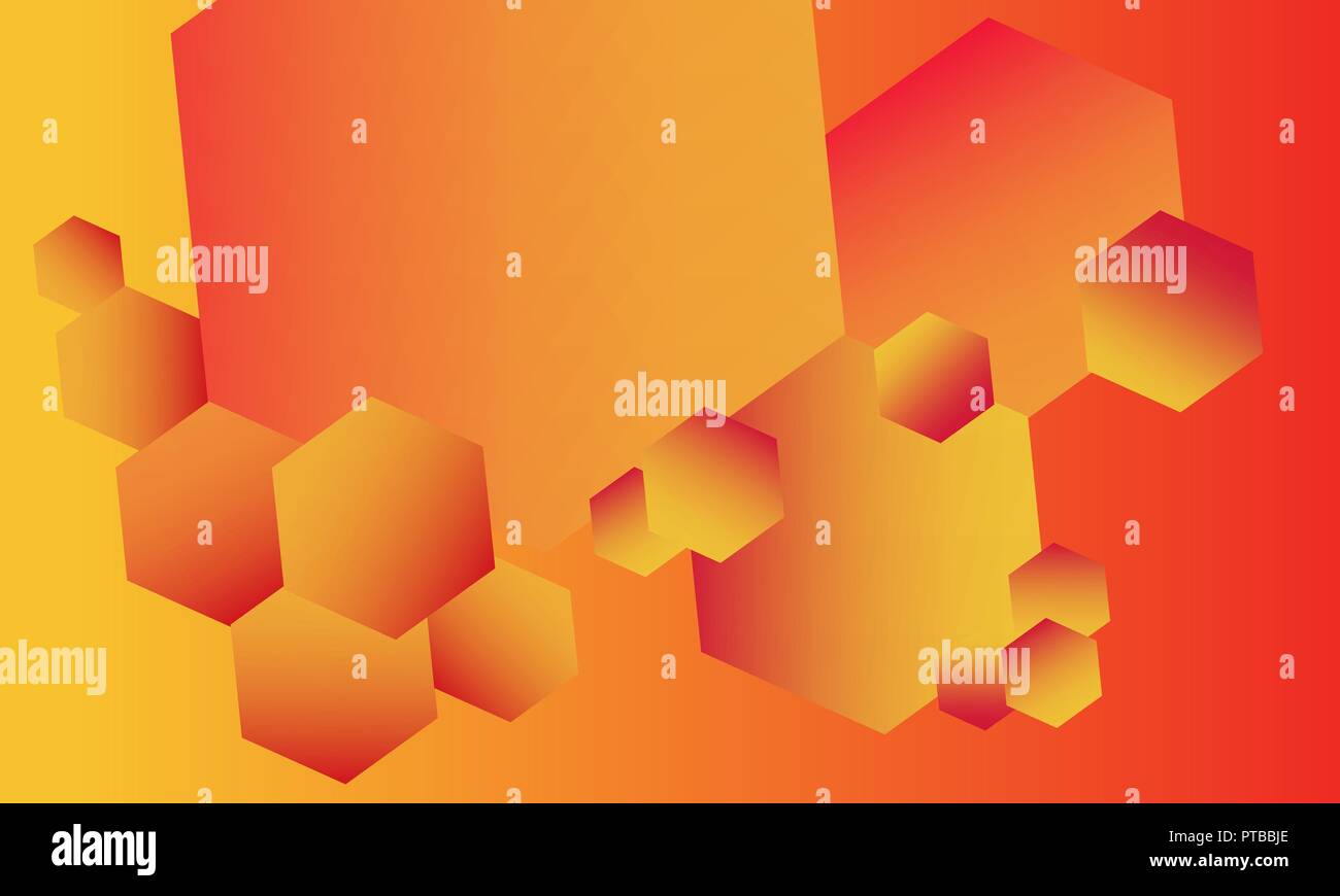 Fiery abstract background full of various hexagons Stock Vector Image ...