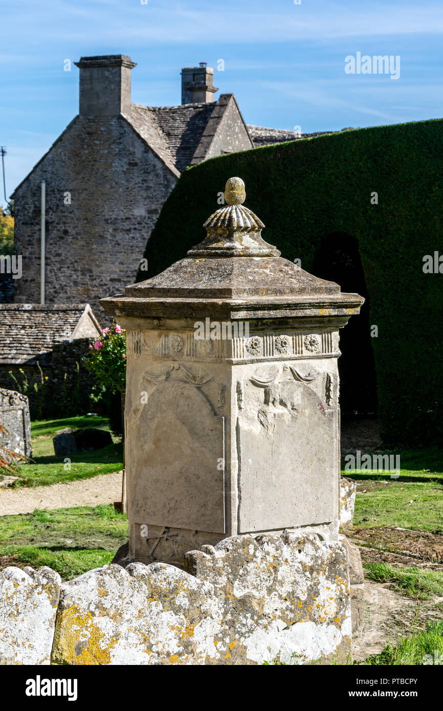 Tea caddy style tomb, churchyard of St Andrew, Miserden ...